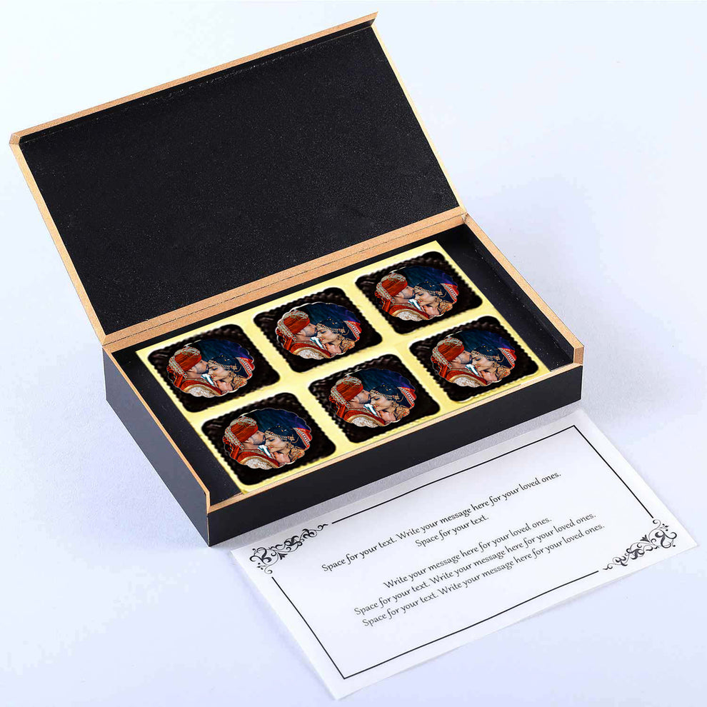Photo Printed on Chocolates and Box with Delicate Border Design | Choc ...