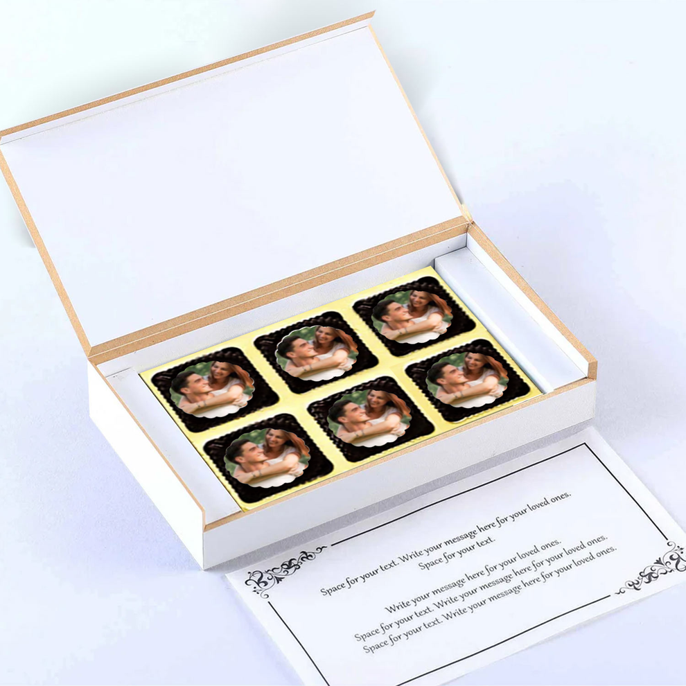 White decent Box Personalised Anniversary Invitation – Choco ManualART