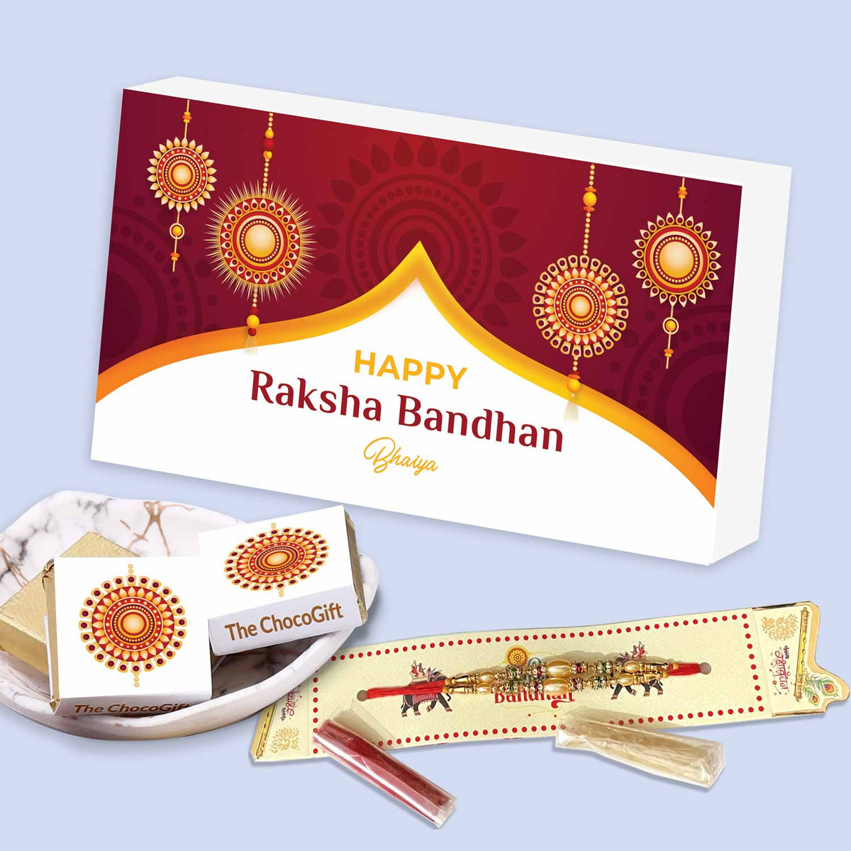 Maroon colored designer box of customised chocolates gift – Choco ManualART