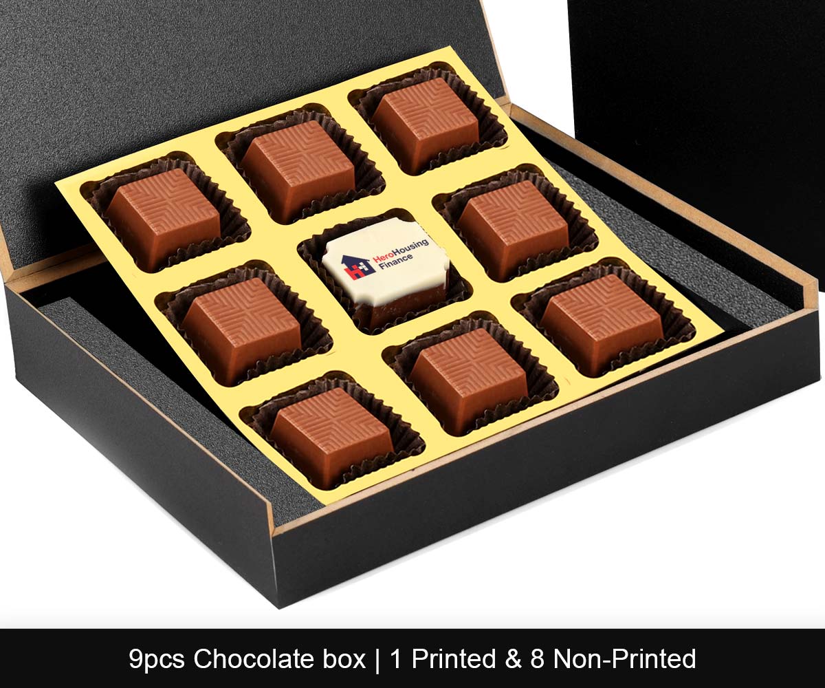 Logo printed chocolates corporate diwali gift – Choco ManualART