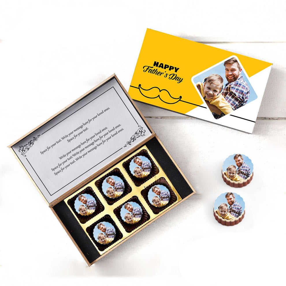 Bright yellow elegant design box of personalised chocolates – Choco ...