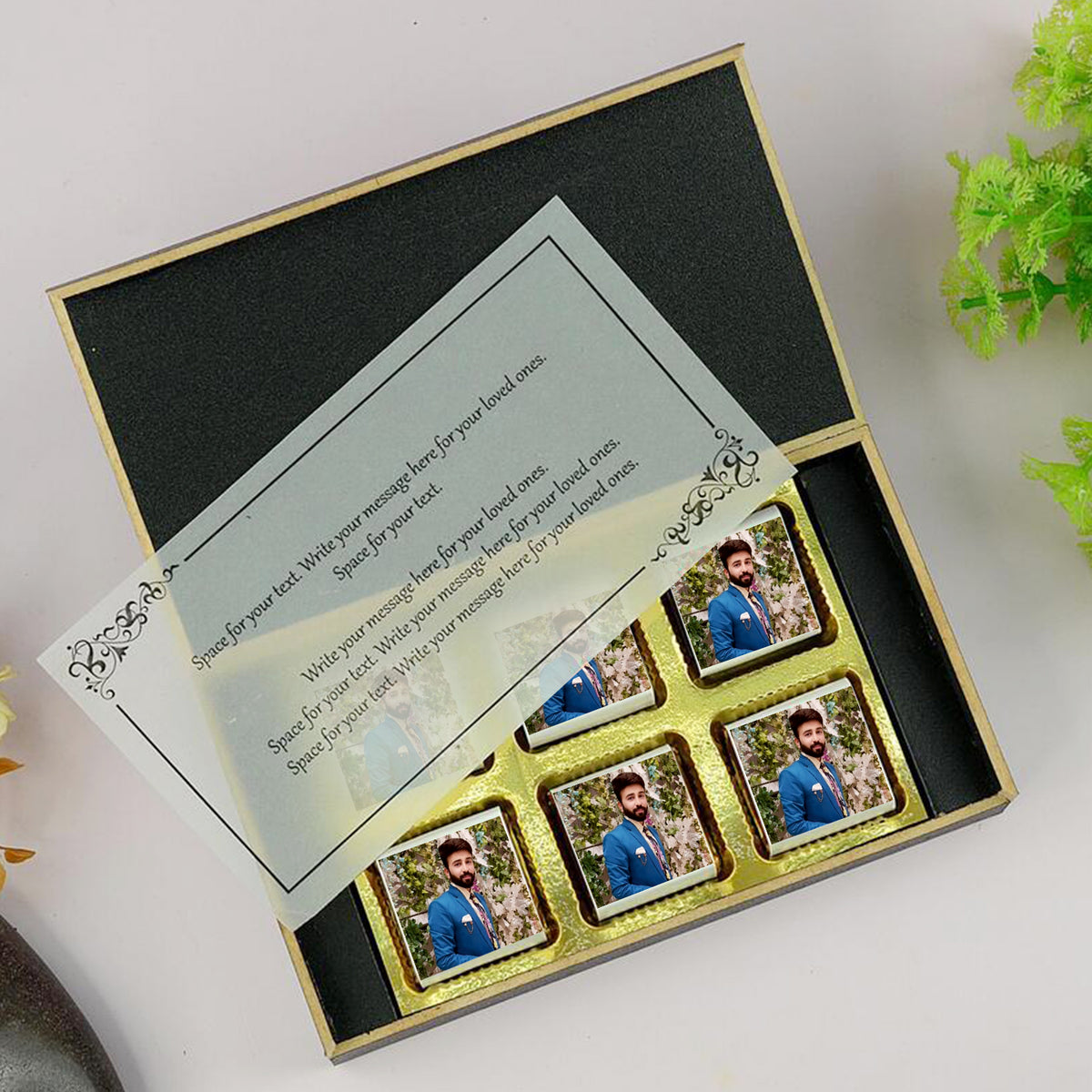 Customised gifts with Photo and design Wrapper printed chocolates ...