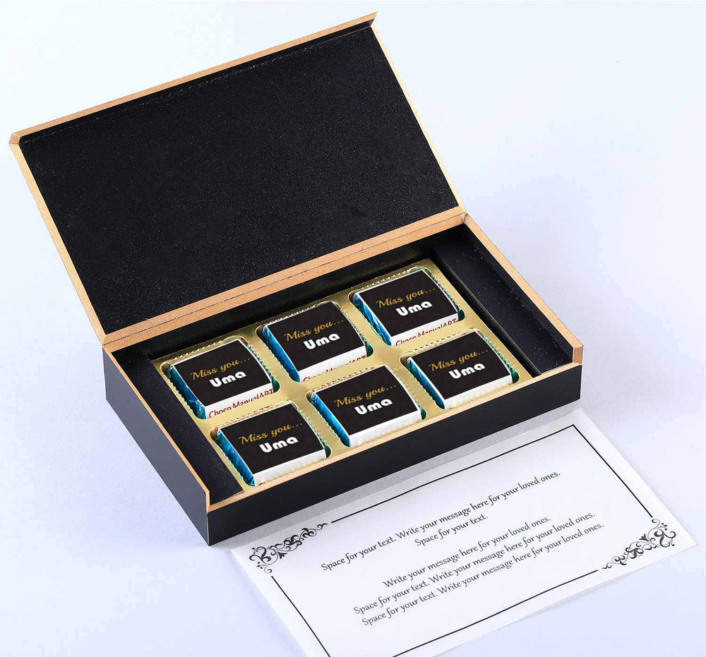 Miss you gifts for best friend I Picture printed chocolate box I Delic